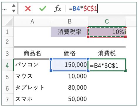 【excel】絶対参照と相対参照