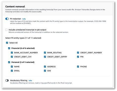 Redacting Pii In Your Batch Job Amazon Transcribe