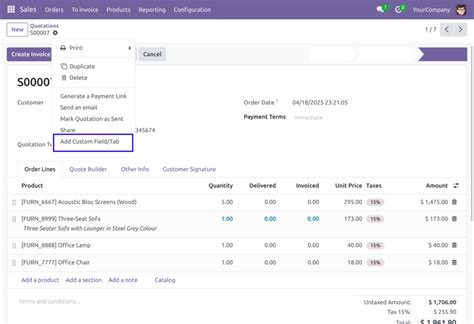 Universal Custom Field And Tabs For Odoo Nexlerate