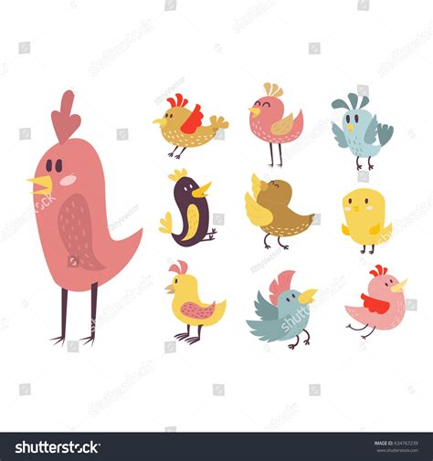 Cute Birds Vector Set Illustration Cartoon Stock Vector Royalty Free