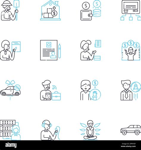 Vocation Development Linear Icons Set Purpose Passion Calling Direction Ambition Clarity