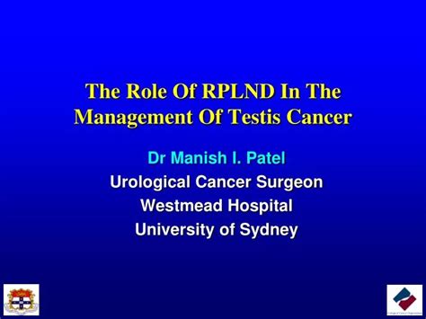 PPT The Role Of RPLND In The Management Of Testis Cancer PowerPoint