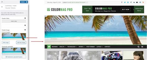 Header Media Colormag Documentation