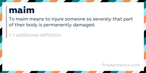 Maim Meaning Definitions Translation And Examples