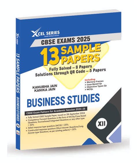 Cbse Sample Papers Class 12 2024 2025 Business Studies Xcel Series 13