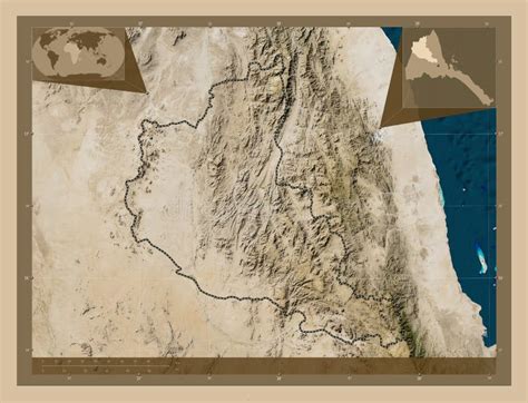 Anseba Eritrea Low Res Satellite Capital Stock Illustration