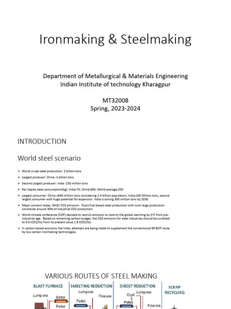 ironmaking steelmaking 2024 lecture 1 pdf