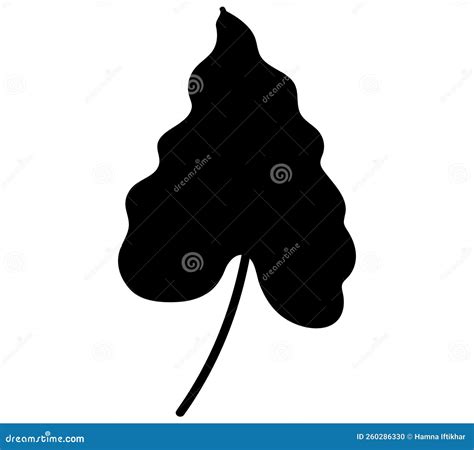 Black Silhouette Tropical Leaves Exotic Jungle Leaf Stock Vector