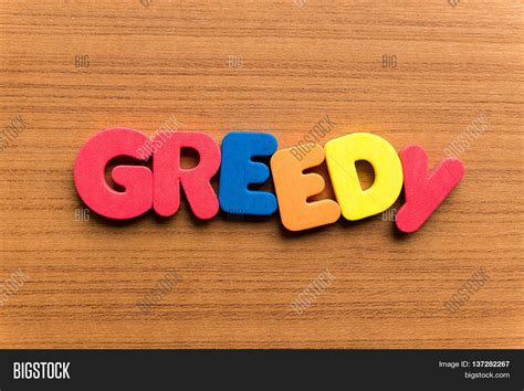 Greedy Colorful Word Image And Photo Free Trial Bigstock