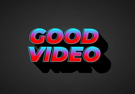 Premium Vector Good Video Text Effect In Eye Catching Color With 3d