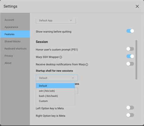 Load A Different Shell Of Choice In A New Tab Window Issue Warpdotdev Warp GitHub
