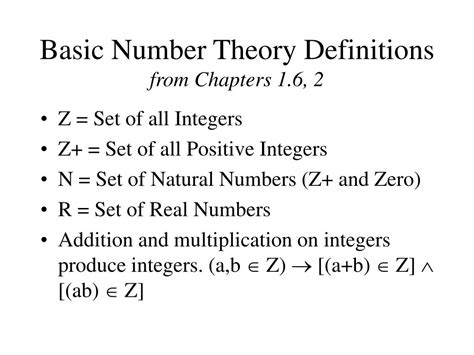 PPT With Examples From Number Theory Rosen 1 5 3 1 Sections On