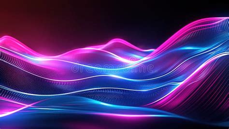 Vibrant Pink Blue Glowing Lines Form A Dynamic Wavey Pattern On A Dark Futuristic Background