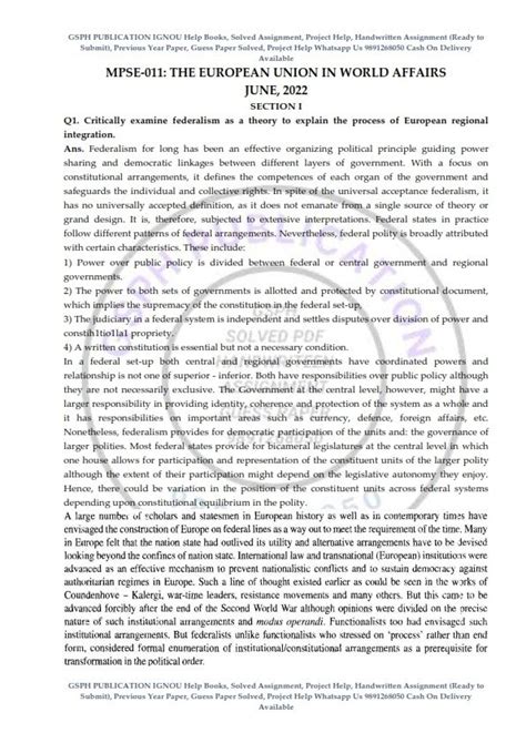 Ignou Mpse 11 Previous Year Solved Question Paper June 2022 English Medium Ignou Solved