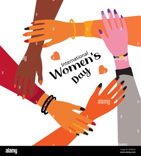 International Women S Day 8 March Feminism Female Hands Together