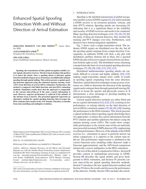Pdf Enhanced Spatial Spoofing Detection With And Without Direction Of