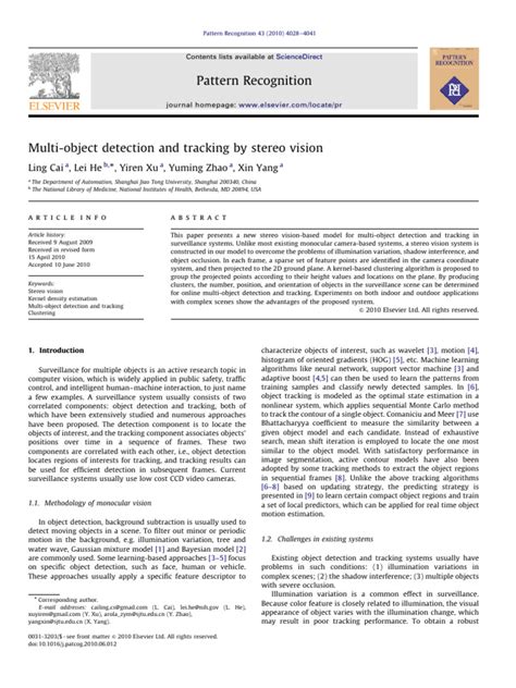 Multi Object Detection And Tracking By Stereo Vision Pdf Cluster