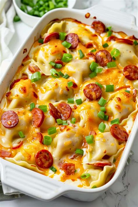 Creamy And Cheesy Pierogi Casserole Recipe Dinner Recipes Pierogi