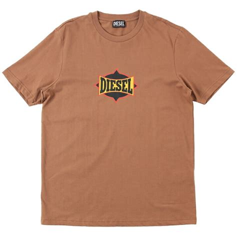 【楽天市場】 Diesel ディーゼル メンズ ロゴプリント コットン ルーズフィット 半袖tシャツ カットソー【t Just C13】【サイズm】【1サイズ程大きめのサイズ感】【ブラウン