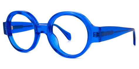 Aelwen Round Blue Eyeglasses Vooglam