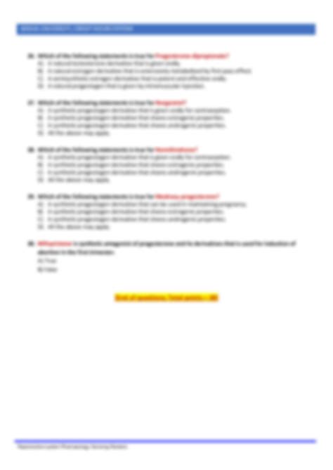 SOLUTION Reproductive System Preparatory Exam Sex Hormones Studypool