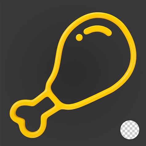 Icono 3d De Pierna De Pollo Frito Archivo Psd Premium
