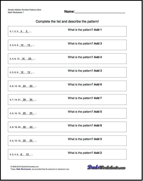 Number Patterns Worksheets Rd Grade Pdf Amy Fleishman S Math Problems