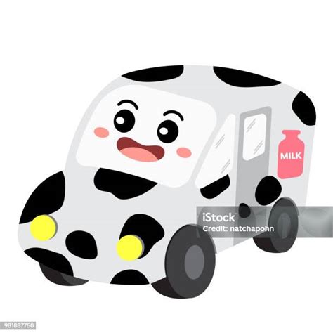 우유 트럭 교통 만화 캐릭터 관점 보기 벡터 일러스트 레이 션 0명에 대한 스톡 벡터 아트 및 기타 이미지 0명 3차원