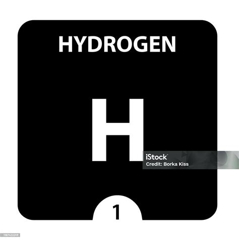 Simbolo Dellidrogeno Segno Idrogeno Con Numero Atomico E Peso Atomico H