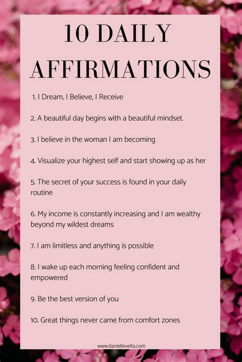 10 Positive Daily Affirmations Create The Life You Dream Of Daily