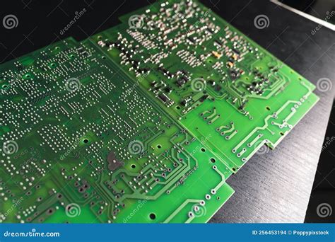 Green Printed Circuit Board Pcb With Some Surface Mount Device Smd Components And Chips