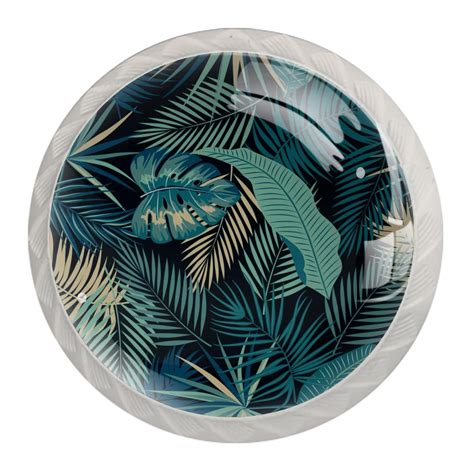 4 Pcs Tropical Plant Leaves Knobs For Kitchen Cabinet Cupboard Dresser