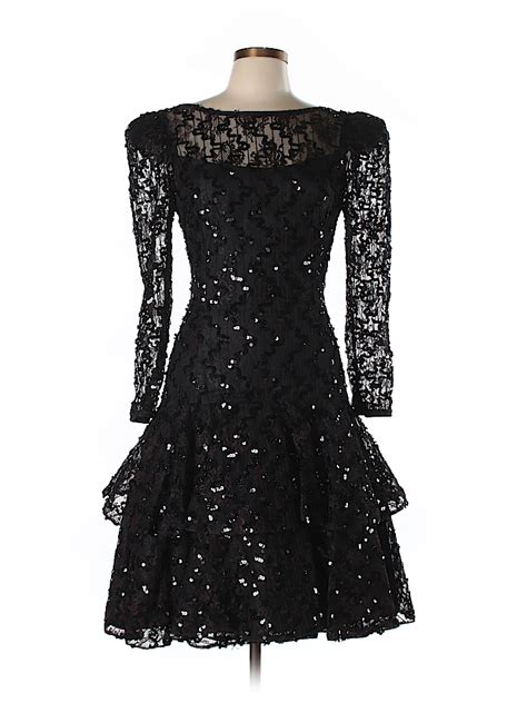Saks Fifth Avenue 100 Acetate Lace Black Cocktail Dress Size 10 87