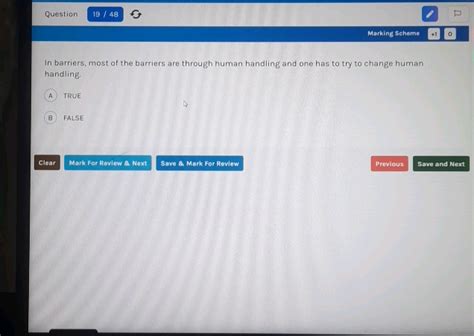 Question 19 48 Marking Scheme 1 0 In Barriers StudyX