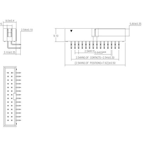 Mm Pitch Box Header Double Row Right P Protectron