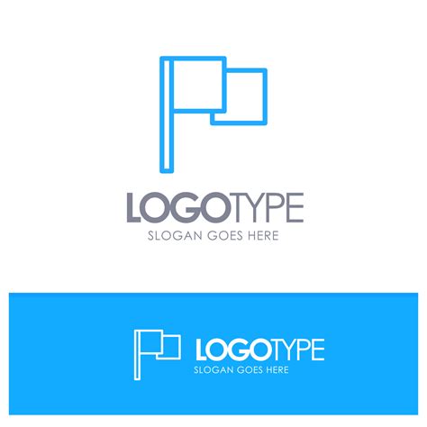 Basic Flag Ui Blue Outline Logo With Place For Tagline 19126124 Vector