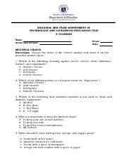 COOKERY 9 TQ 1 Docx REGIONAL MID YEAR ASSESSMENT IN TECHNOLOGY AND