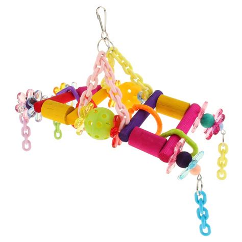 Birds Swing Wooden Bridge Ladder Climb Cockatiel Parakeet Budgie Parrot