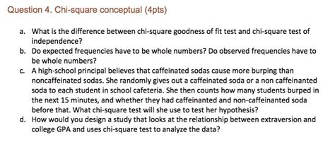 SOLVED Question 4 Chi Square Conceptual 4pts What Is The Difference Between Chi Square