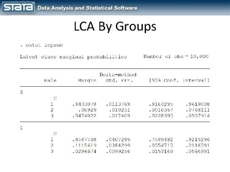 Latent Class Analysis Using Stata Chuck Huber Stata