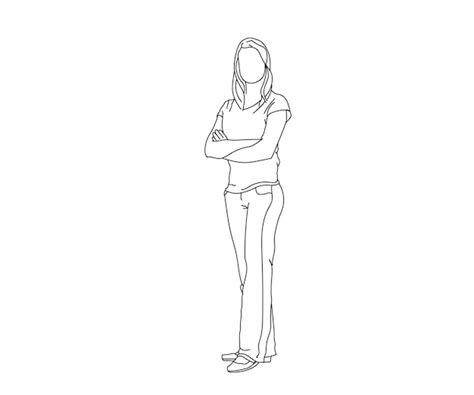 Premium Vector Girl Woman Line Art Vector Drawing