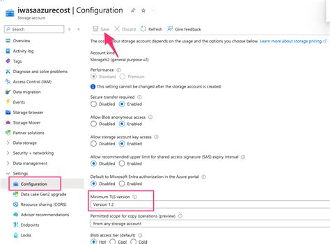 「アクションが必要です：azure Storageアカウントの最小tlsバージョンを12以降に更新してください」に対処する