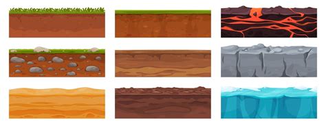 Ground In A Section With Different Layers Vector Image