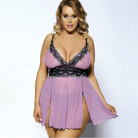 Violet Sexy Sling Lace Chiffon Nightdress Pic Sex Com