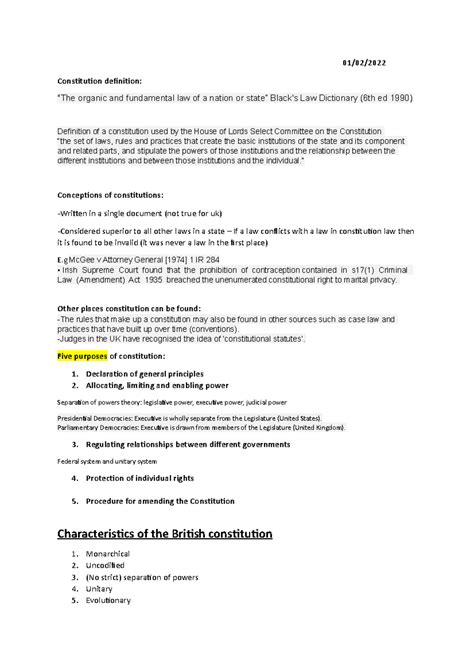 Week 1 Constitutions Constitutionalism And The Uk Constitution 0102