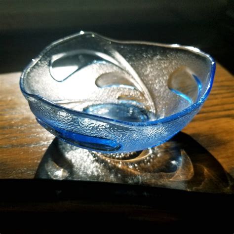 Vintage Light Blue Glass Bowl Small Blue Bowl Cookie Bowl Blue