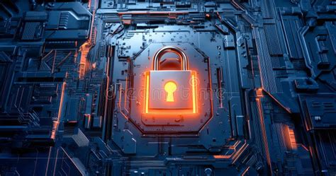 A Visually Striking Representation Of Cybersecurity Showcasing A Padlock Embedded In A Digital