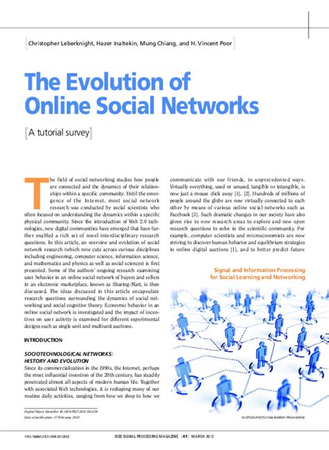 Pdf The Evolution Of Online Social Networks A Tutorial Survey