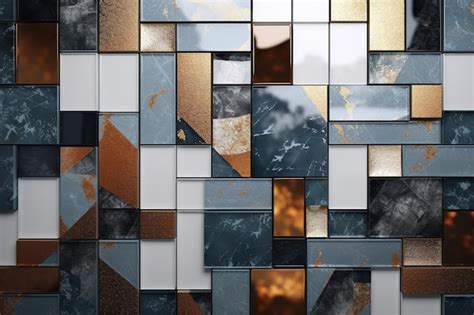 Premium Ai Image Abstract Geometric Background With Marble Mosaic