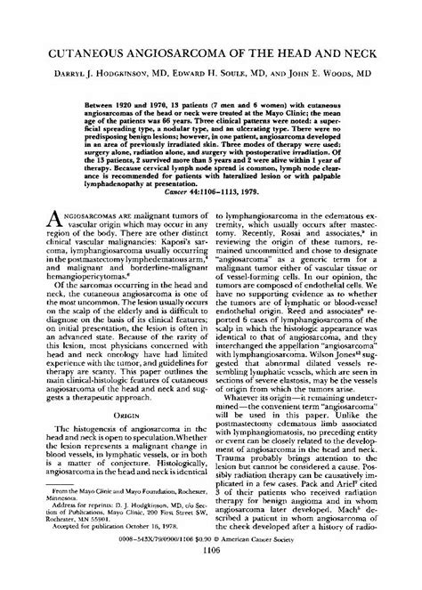 Pdf Cutaneous Angiosarcoma Of The Head And Neck Dokumen Tips